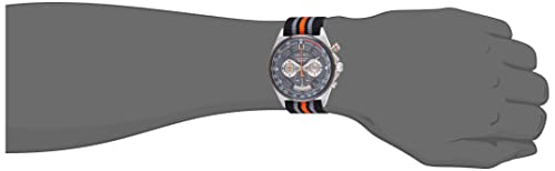 SEIKO SSB403 Watch for Men - Essentials Collection - Quartz Chronograph, Tachymeter, Gray Dial with Metallic and Orange Accents, Racing Stripe Strap, and Water-Resistant to 100m