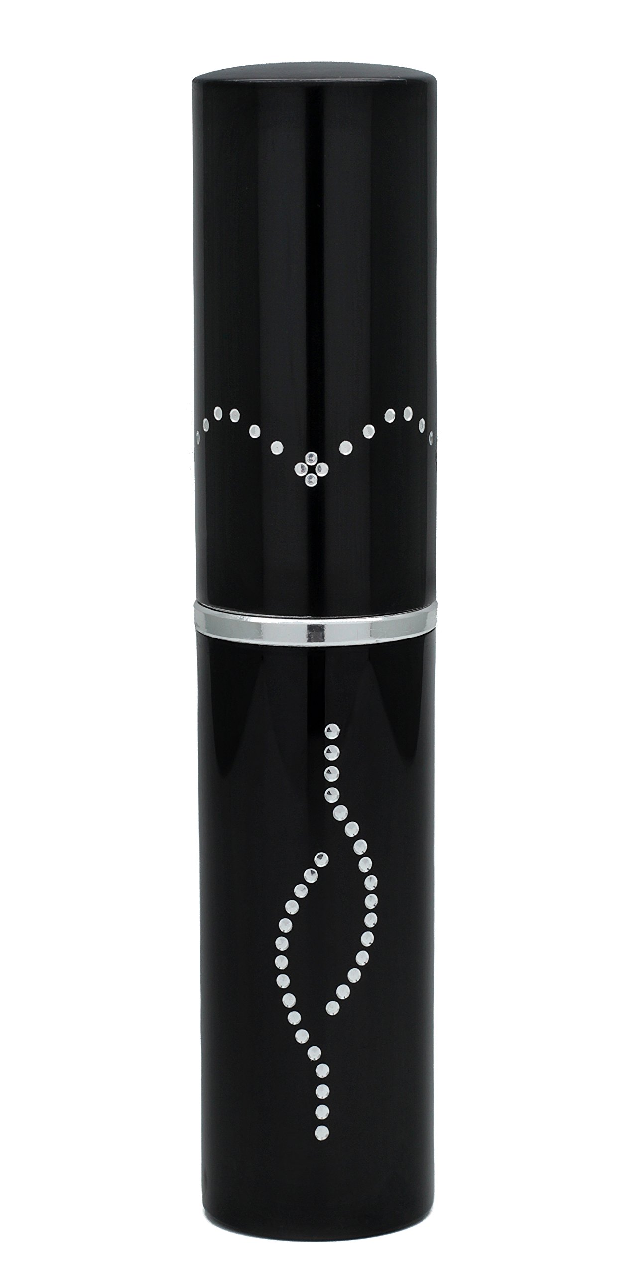 Foxfend Spark Lipstick Stun Gun Women Self Defense Bright Led Flashlight - Rechargeable Battery (Black)