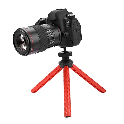 Foldable Tripod, Action Camera Tripod, Portable for Small Size Action Cameras for Mobile Phone Mirrorless Camera Outdoor(red)