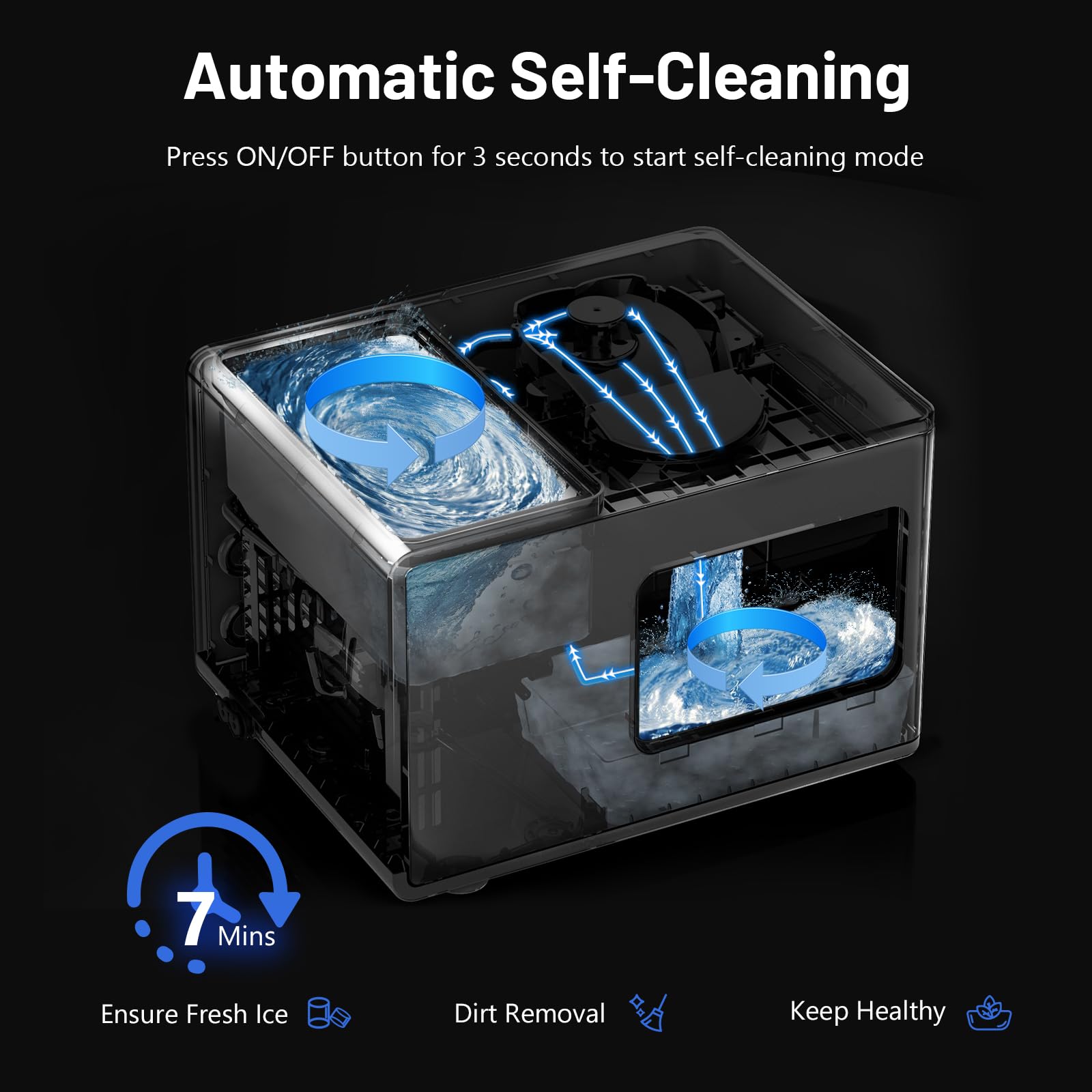 Nugget Ice Maker Countertop, 40lbs/24H, Pebble Ice Maker with Soft Chewable Ice, Self Cleaning Sonic Ice Machine, Stainless Steel w/Touch Screen, Compact Design for Home Office Bar Party-Silver