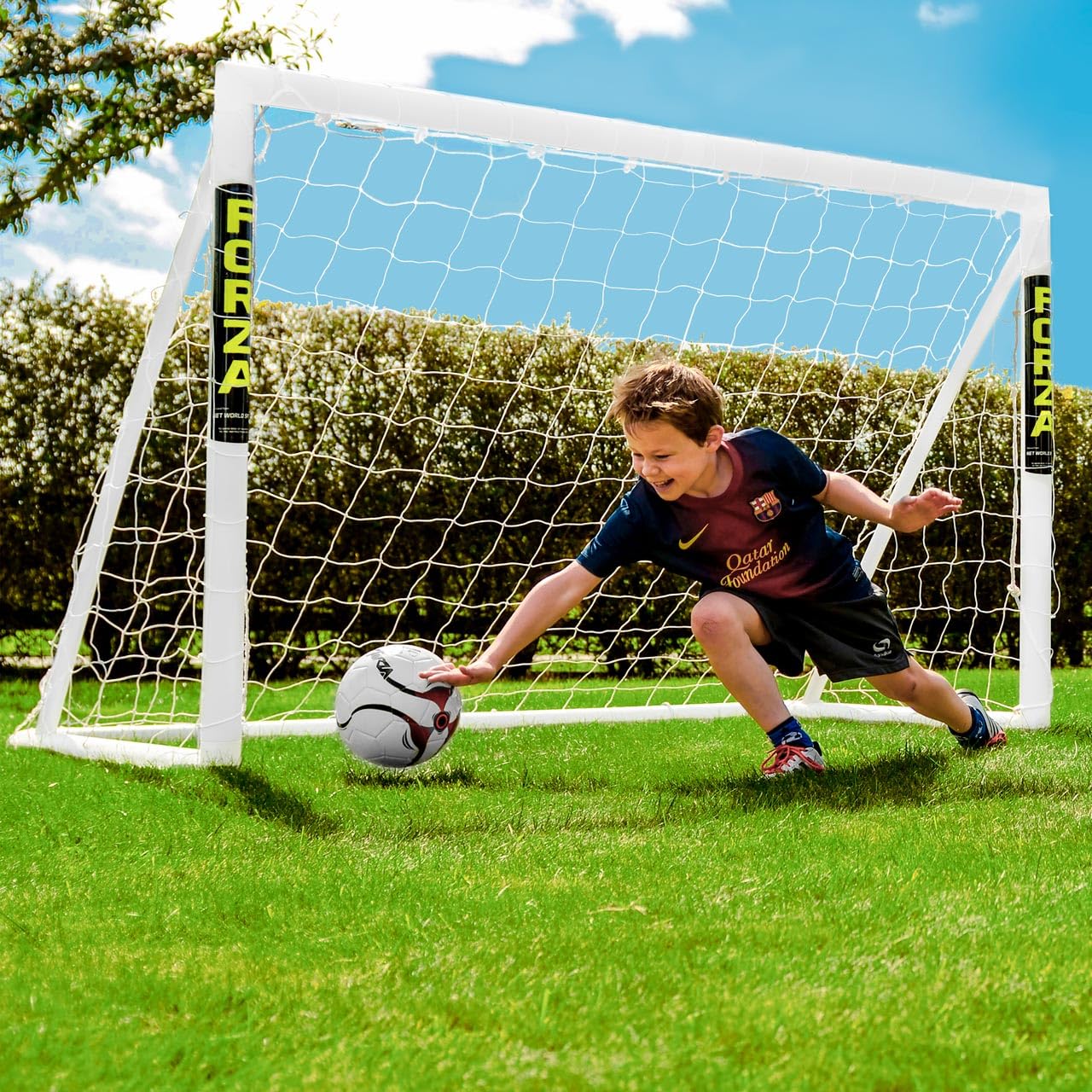 Forza Soccer Goal 5 Sizes – Premium Weatherproof PVC Backyard | Ultimate Kids Net Training Equipment (6ft x 4ft)