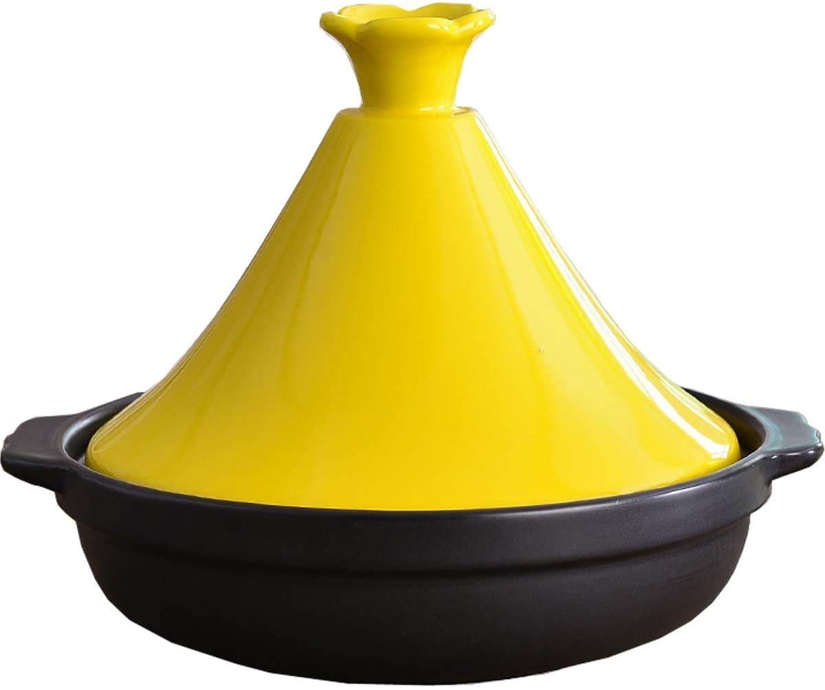 QIANMEI Ceramic Tagine Pot 30Cm Tagine Cooking Pot with Lid|Smoke-Free Non-Stick Cookware Saucepan|for Most Open Flame Cookware (Color : B)