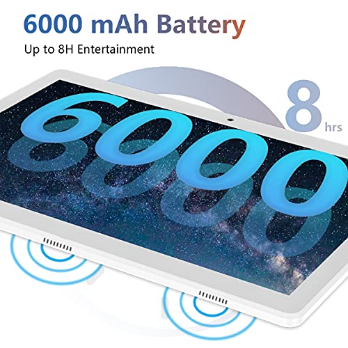 Tablet 10.1 inch Android 12 Tablet 2023 Latest Update Octa-Core Processor with 64GB Storage, Dual 13MP+5MP Camera, WiFi, Bluetooth, GPS, 512GB Expand Support, IPS Full HD Display (Silver)