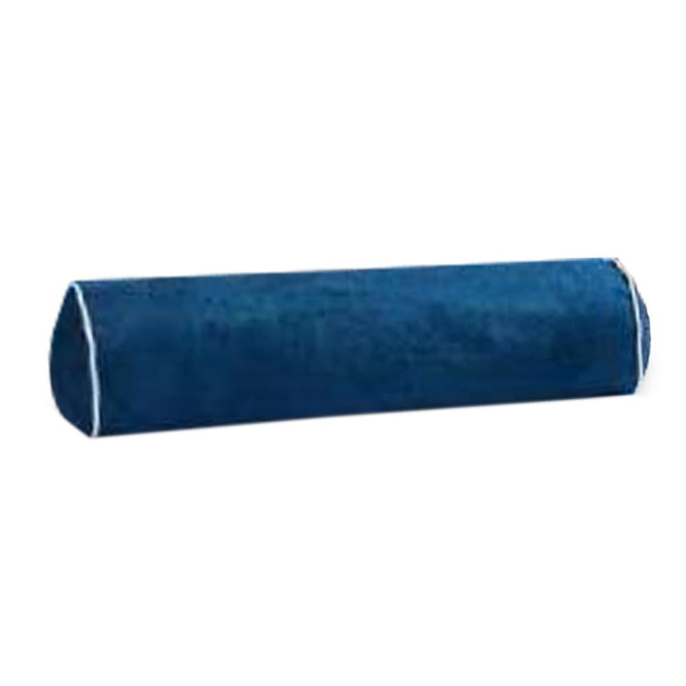 Flush of Dawn Plush Round Roll Pillow Sofa Decorative Cylinder Bolster Pillow Bed Knees Round Neck Pillow Cushion for Legs Sleeping (Blue, 18×65CM/7.09""×25.59""), lgq828