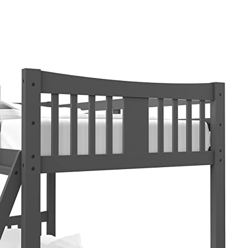 Storkcraft Caribou Twin-over-Twin Bunk Bed (Gray) β GREENGUARD Gold Certified, Converts to 2 individual twin beds