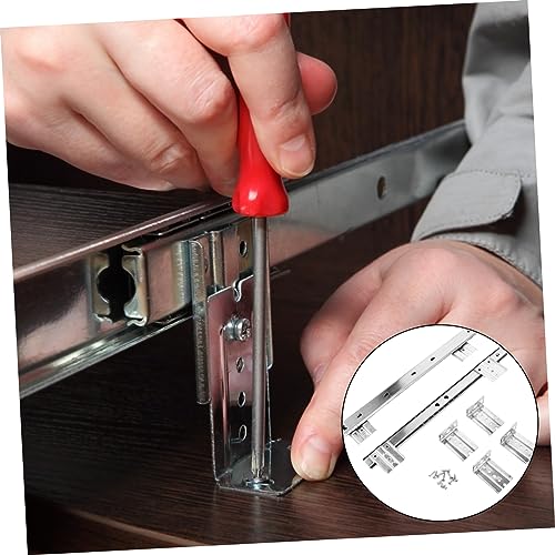 OSALADI 2 Pairs Guide Desk Drawer Desk Trays Ball Bearings Furniture Slides Drawer for Desk Computer Desk Rails Rack Bearing Slides Keyboard Tray Rails Dedicated Cold Rolled Steel Hardware
