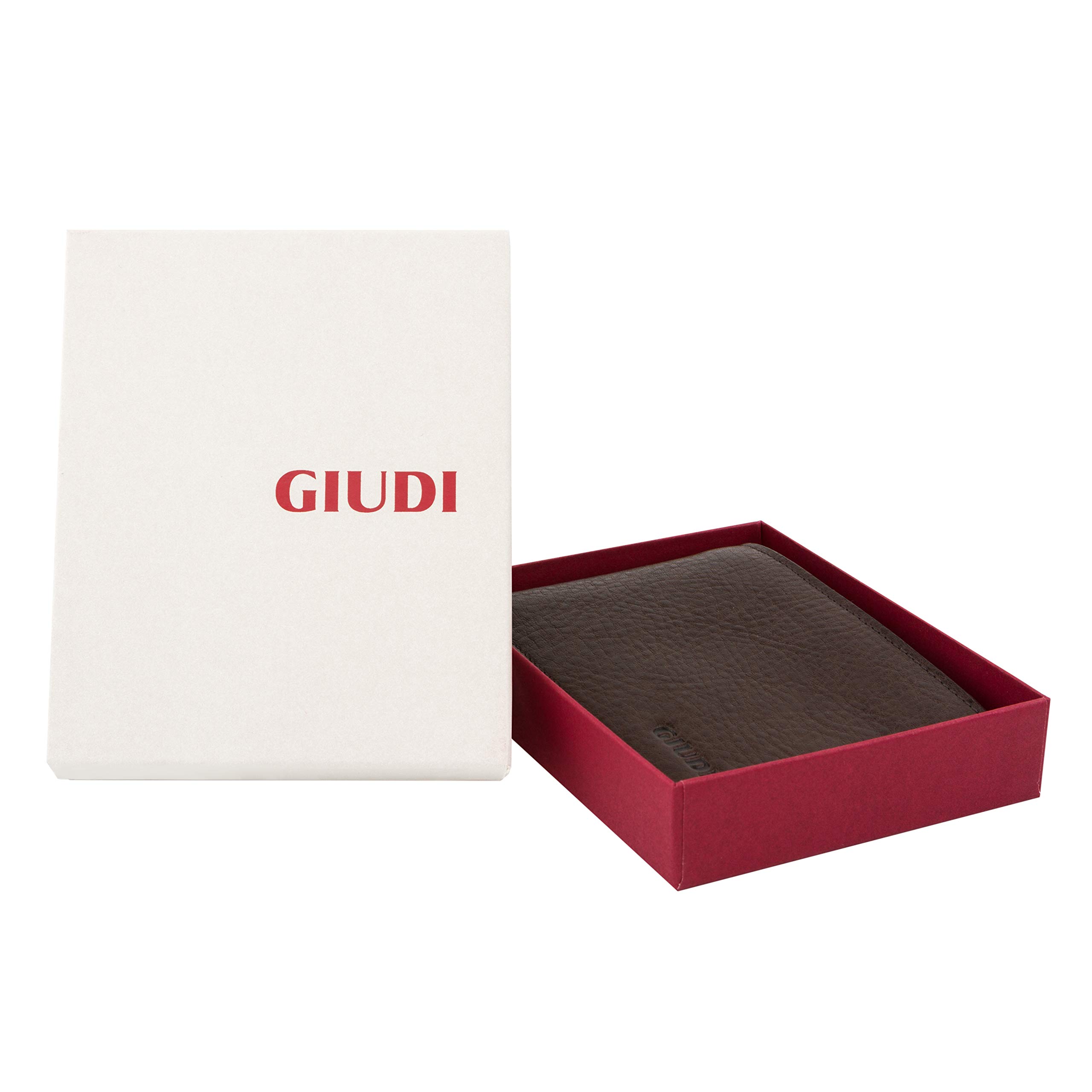 Giudi Luxury Genuine Leather Bifold Men’s 6 Card Case Wallet Made in Italy - Thin Easy Comfortable - Excellent Expensive Gift for Men