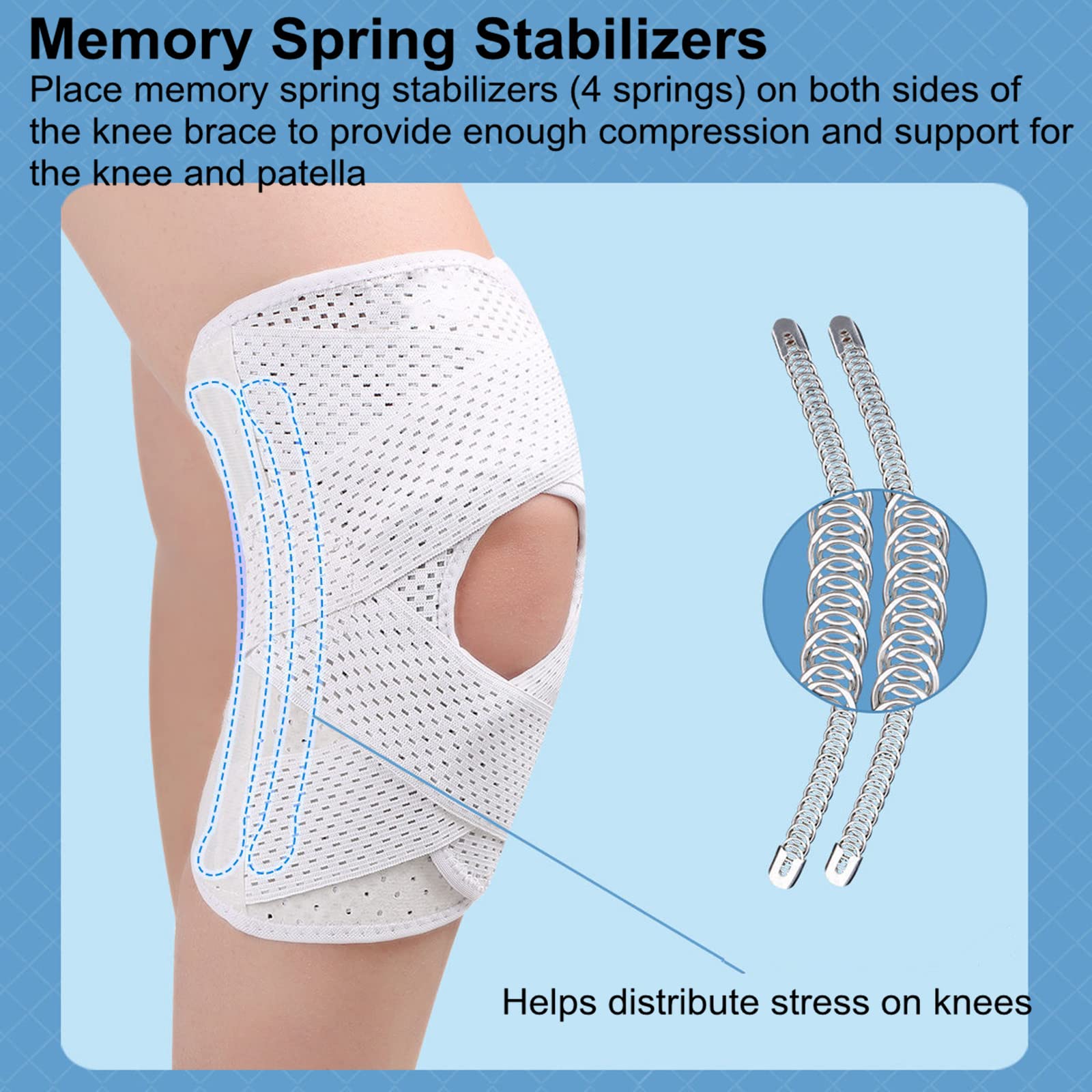 Knee Brace with Side Stabilizers, Adjustable Knee Support Brace for Meniscal Tear Knee Pain ACL MCL Arthritis Injuries Recovery, Support for Men and Women