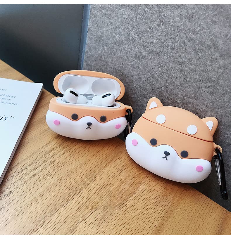 Shiba Inu Headphone Case 3D Headphone Case for AirPods Pro Cute Silicone Case Professional Soft Bottom Bluetooth Headphone Case Storage Box, Anti-Fall, Anti-Lost