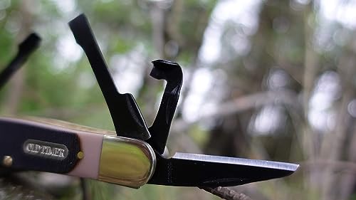 Old Timer 24OT Splinter Carvin' 6in Traditional Folding Whittling Knife with 1.5in Detail Blade, Sawcut Handle, Nickel Silver Bolsters, and Convenient Size for Carving, Camping, EDC, and Outdoors