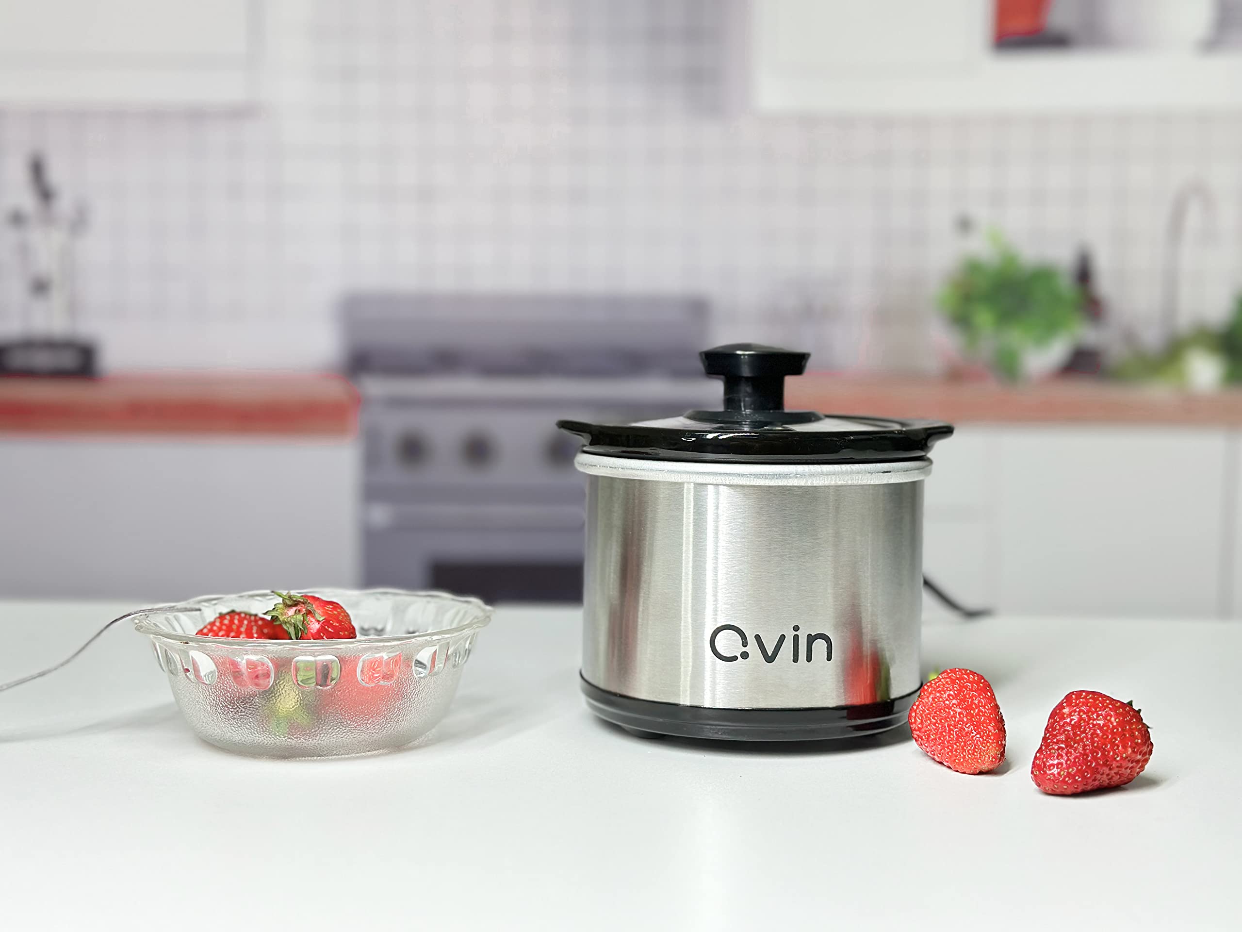 Qvin Fondue Melting Pot for Chocolate, Cheese, Caramel melting and keep warm, 0.65Quart