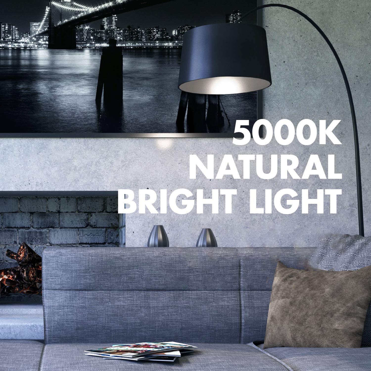 HOMIGO A21 Super Bright LED Light Bulb 4 Pack, 15W(100W Equivalent), Daylight 5000K, Non-Dimmable, 15,000-Hour Lifespan