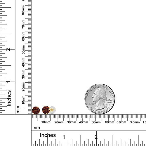 Gem Stone King 14K Gold Gemstone Birthstone Solitaire Stud Earrings | Round 6MM | Gold Earrings for Women