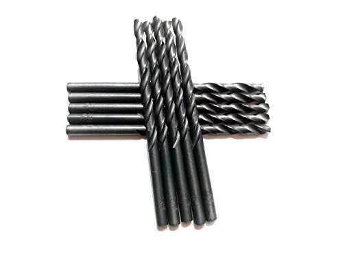 OXTUL 10pcs 11/64 inch M2 Drill Bits, Black Oxide, High Speed Steel Twist Drill Bits, Jobber Length, Round Shank. Ideal for DIY, home, general building and engineering using