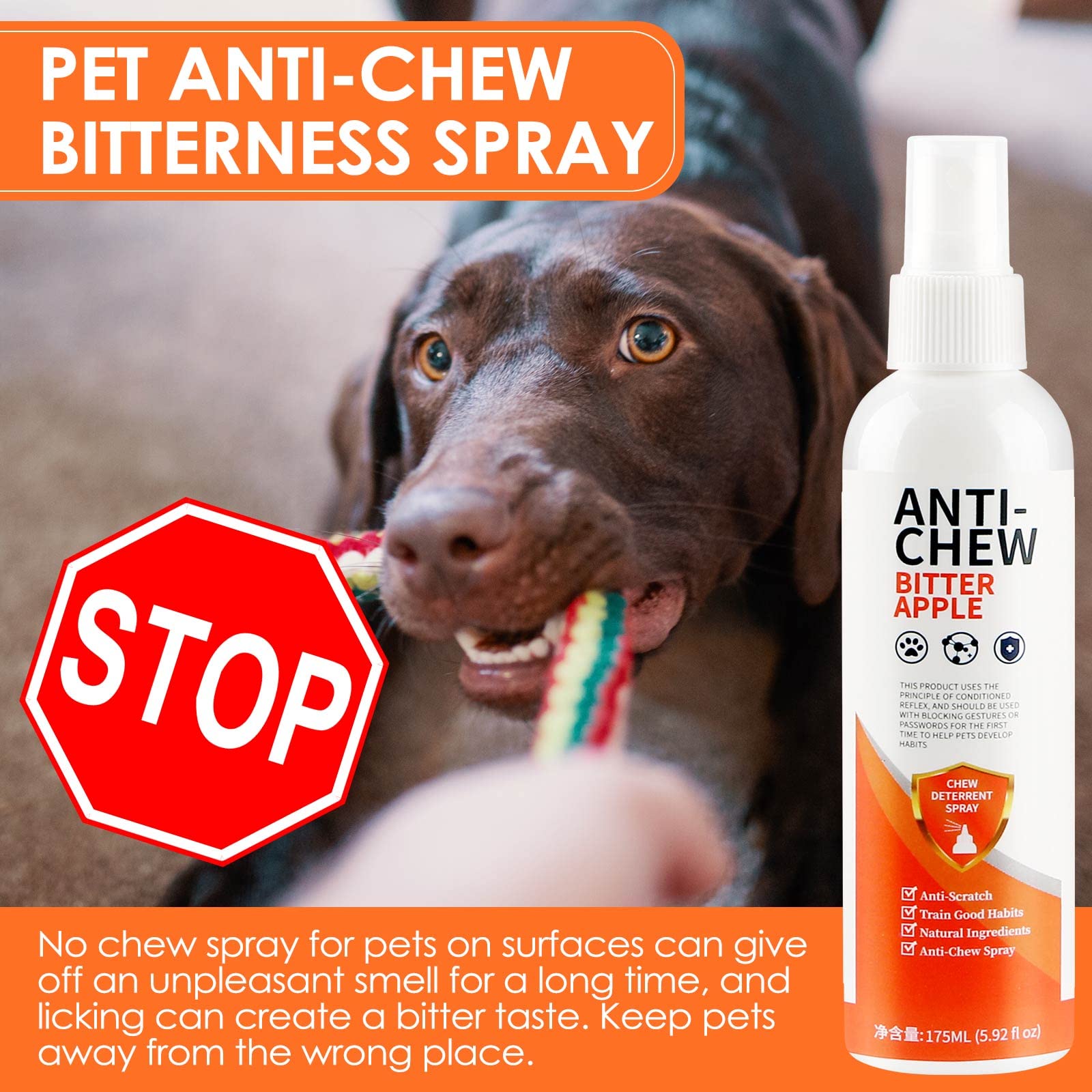 LFJUNW No Chew Spray for Dogs & Cats, 175ML Bitter
