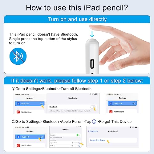 Stylus Pen for iPad, 13 mins Fast Charging Apple iPad Pencil with Palm Rejection, Tilt Sensitivity, Work for 2018-2022 iPad Air 3/4/5, iPad Mini 5/6, iPad 6/7/8/9/10, iPad Pro 11", iPad Pro 12.9"