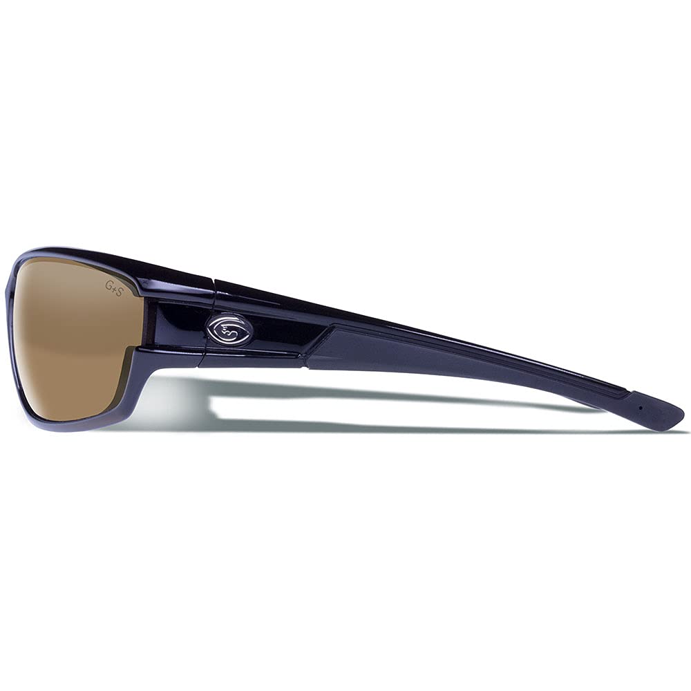 Gargoyles Men's Havoc Wrap Sunglasses, Black/Brown Polarized, 68mm