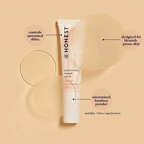 Honest Beauty Everything Primer Matte with Micronized Bamboo Powder, EWG Certified + Dermatologist Tested & Cruelty Free, Sheer, 1 Fl Oz