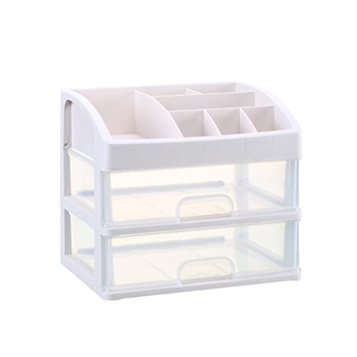 PDGJG Desktop Storage Box Cosmetics Multi-layer Drawer Type Household Dust-proof Storage Box Simple And Transparent Finishing Rack ( Color : D )
