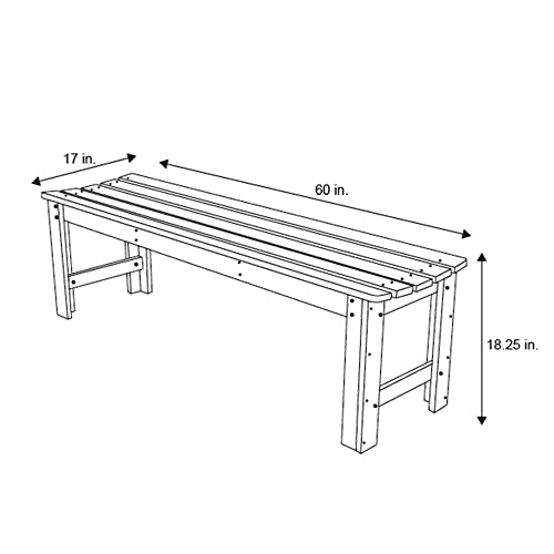 Shine Company 4205N 5 Ft. Backless Wood Outdoor Garden Bench โ Natural