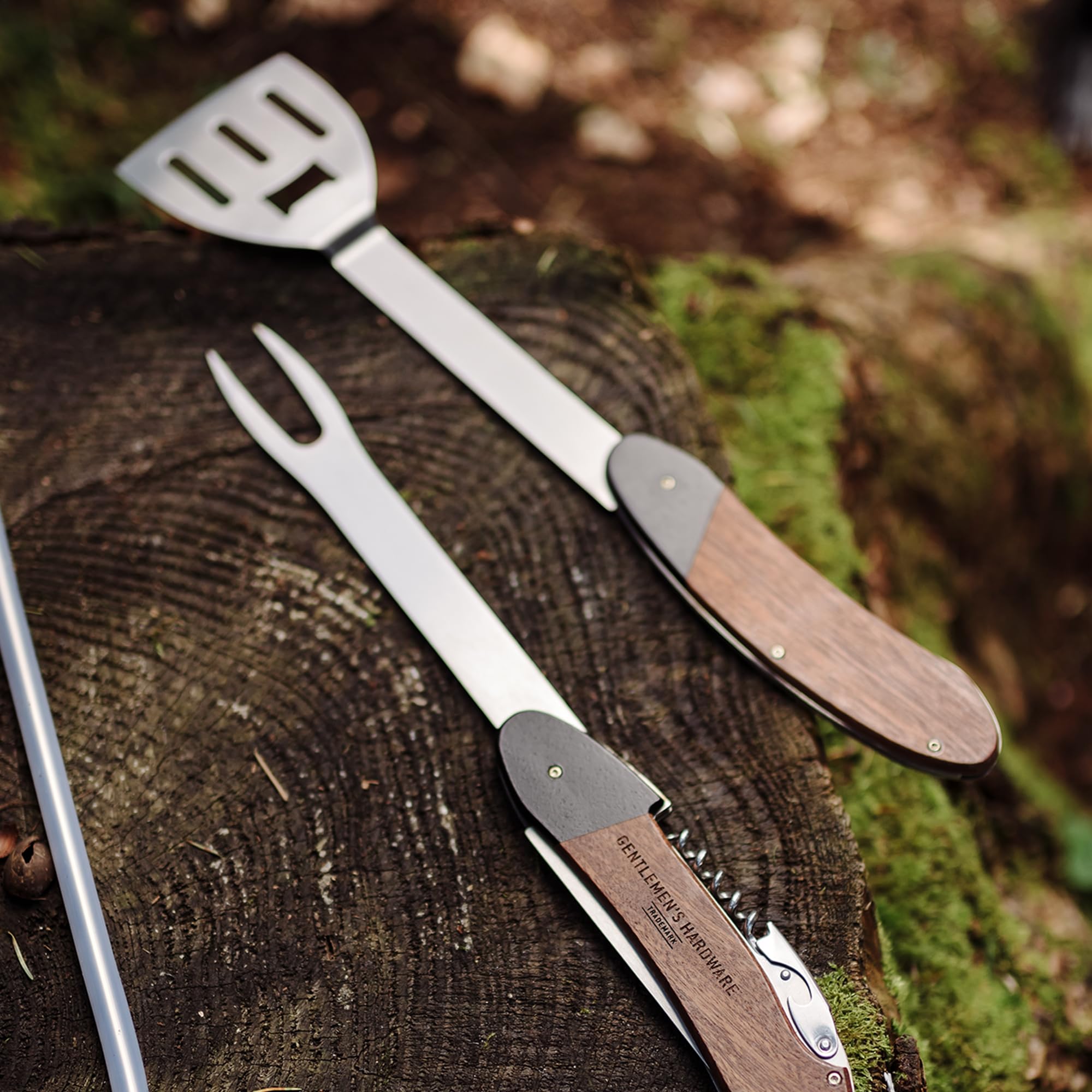 Gentlemen's Hardware GEN274 Portable and Detachable Wood-Handled Multi-Tool, 5-in-1, BBQ 5-in-1