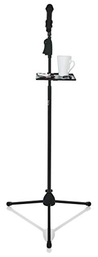 Gator FrameworksCases Microphone Stand Clamp-On Utility Surface Area with 10 Pound Weight Capacity, 9" x 9" Shelf (GFW-SHELF0909)