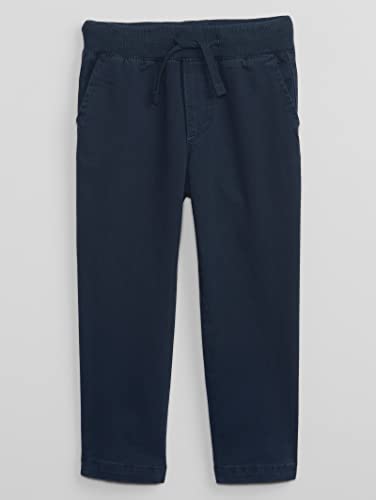 GAP Baby Boys Rib Waist Pull-on Khaki Chino Casual Pants, Navy Base Blue, 6-12 Months US