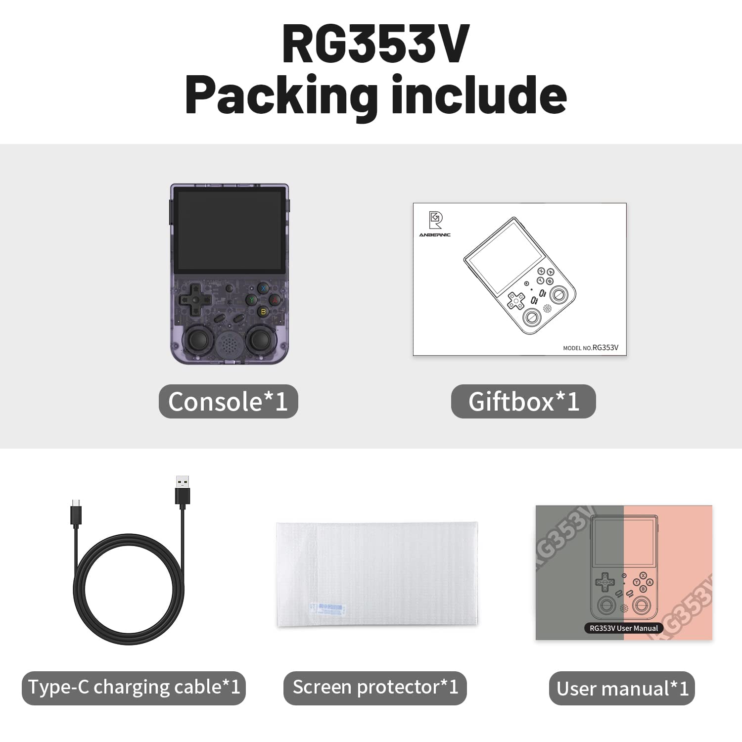 RG35XX Plus Retro Video Handheld Game Console with Bag 3.5 in IPS Screen Linux OS 64G TF Card with 5570 Classic Games Built-in 3300mAH Battery Compatible with 5G WiFi (RG353V)