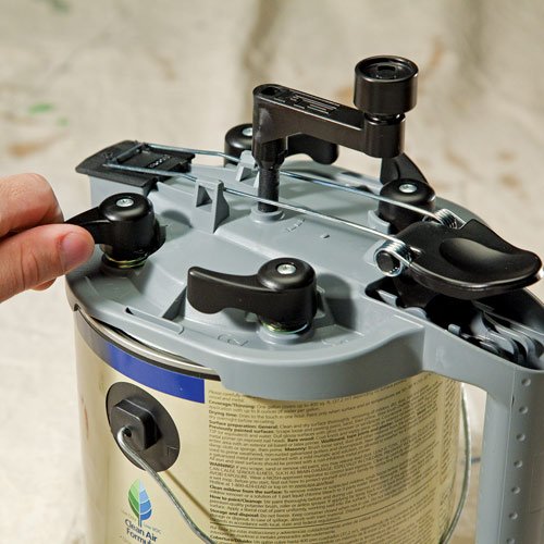 Mixing Mate Paint Lid – Gallon Size Paint Can Pour Spout – Easy, Mess-Free Mixing Mate Paint Can Lid – Pistol Grip Handle Paint Mixers to Stir, Pour, & Store – Simply Twist to Secure