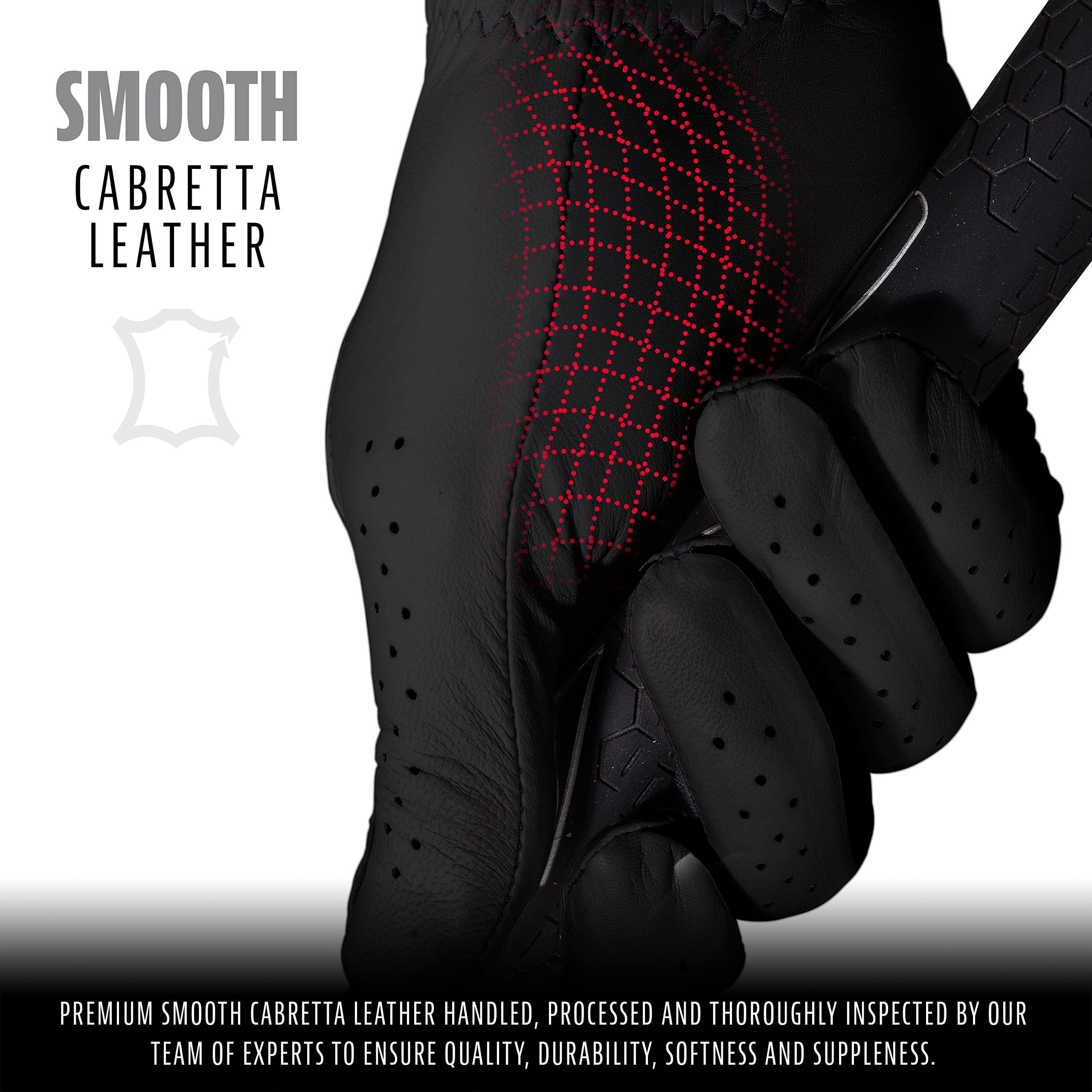 Franklin Sports Golf Glove - Pro Golf Gloves - Premium Leather Golfing Glove - Maximum Grip - Black - Left Hand Glove - Adult Extra Large