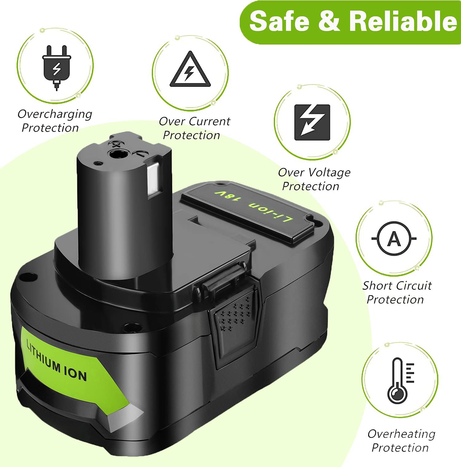 Gatcepot 2Pack 6.0Ah P108 Battery Compatible with Ryobi 18 Volt Lithium Battery P104 P105 P102 P103 P107 P109 P100 for Ryobi 18 Volt ONE+ Cordless Tool