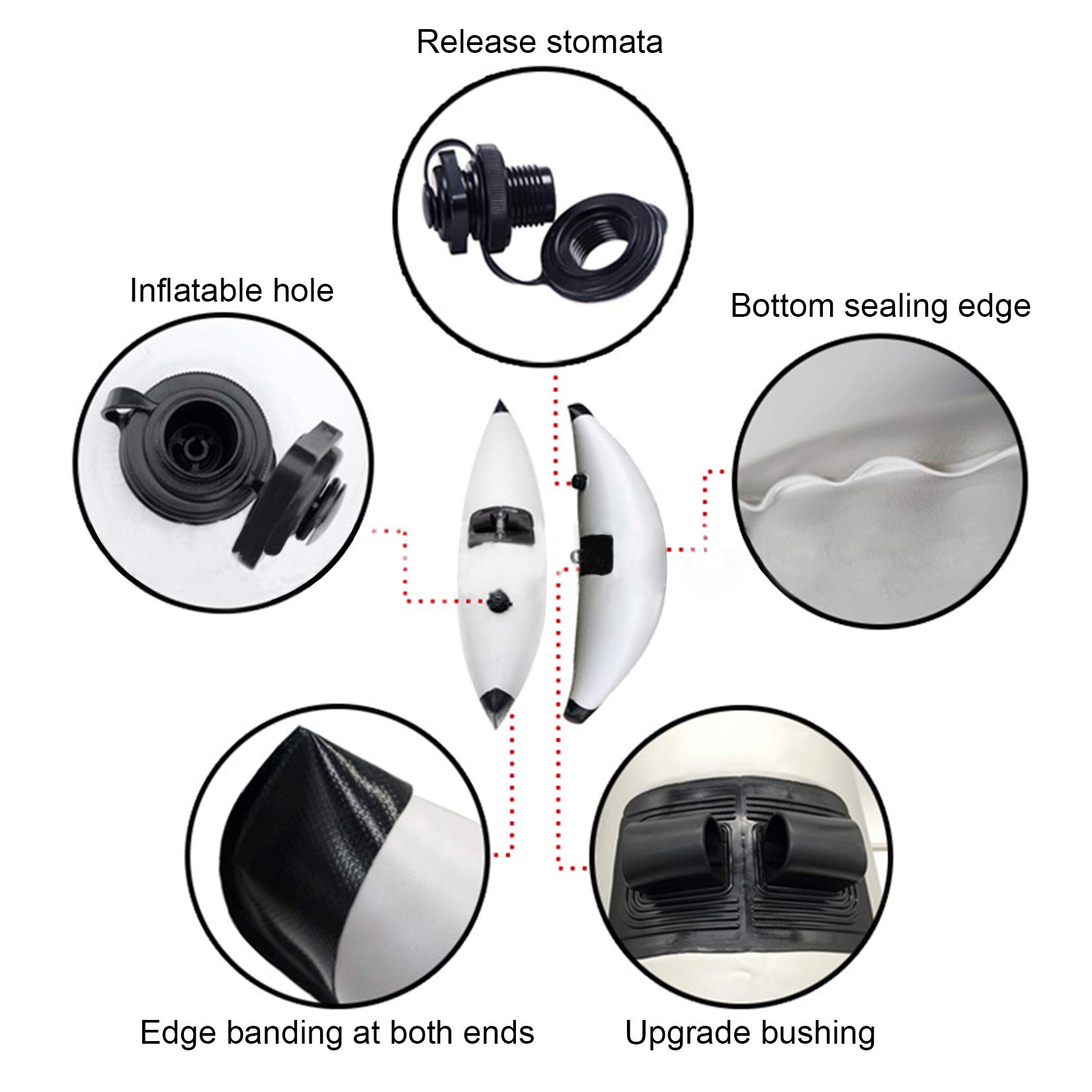 HXSD Water Sports Kayak PVC Inflatable Outrigger Float with Arms Rod Kayak Boat Fishing Standing Float Stabilizer System Kit