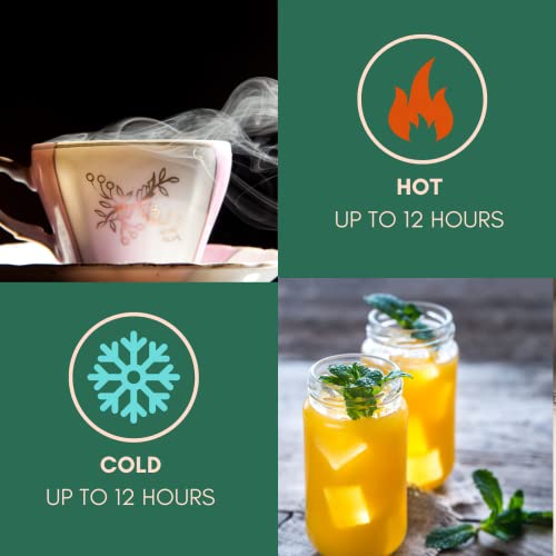 Shiok! Premium Bamboo Tea Tumbler with Strainer. 17 Oz Capacity Stainless Steel Thermos. Durable Double Walled Vacuum Insulated Travel Mug with filter. Keeps Hot & Cold up to 12hrs