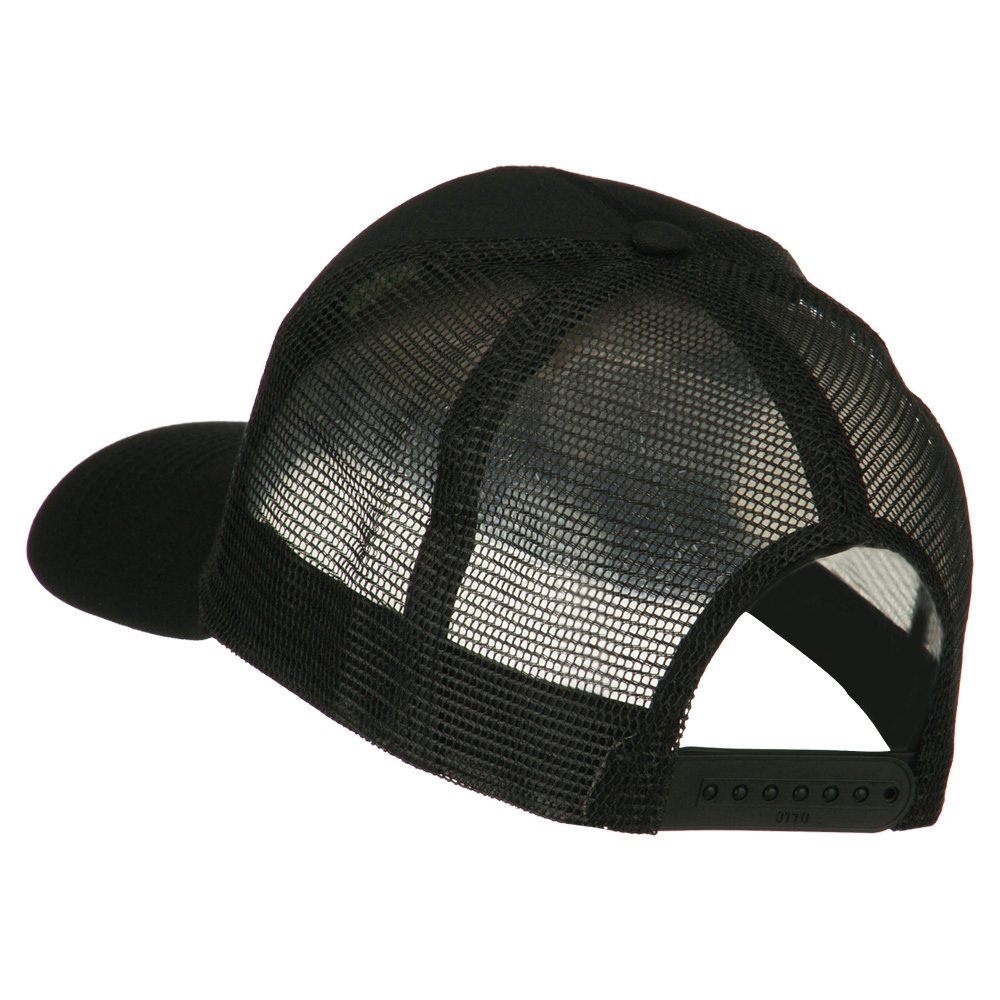Four Leaf Clover Embroidered Trucker Cap - Black OSFM
