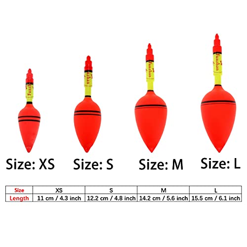 Funzhan 8pcs Fishing Bobber Slip Slide Floats Round Buoy Strike Indicators for Panfish Trout Bass Freshwater Saltwater Multipurpose Tackle Accessories