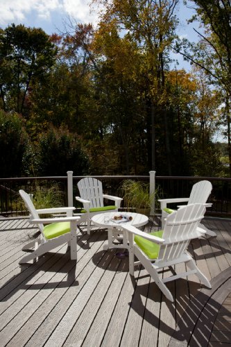 Trex Outdoor Furniture by Polywood TXA53CW Cape Cod Folding Adirondack Chair, Classic White