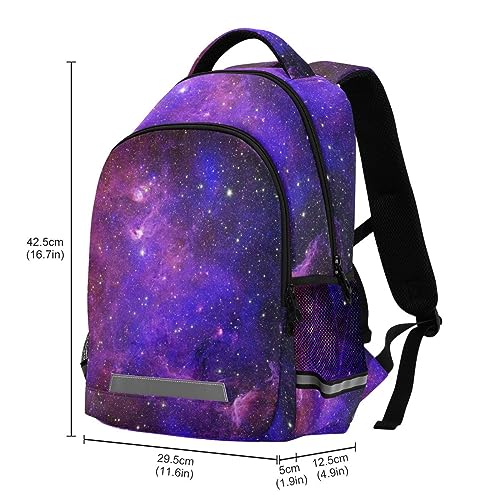 Sletend Teenage Girl’s Boy’s Backpack Middle School Student Bookbag Starry Sky Outdoor Daypack with Reflective Stripes, Large Capacity Printed Children's Backpack Student School Bag