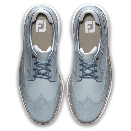 FootJoy Men's Traditions-Shield Tip Previous Season Style Golf Shoe, Grey/Grey/Red, 9 Wide