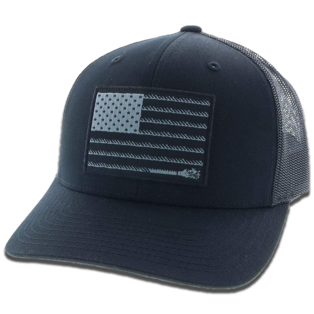 HOOEY Liberty Rope Adjustable Trucker Hat with Logo (Black)