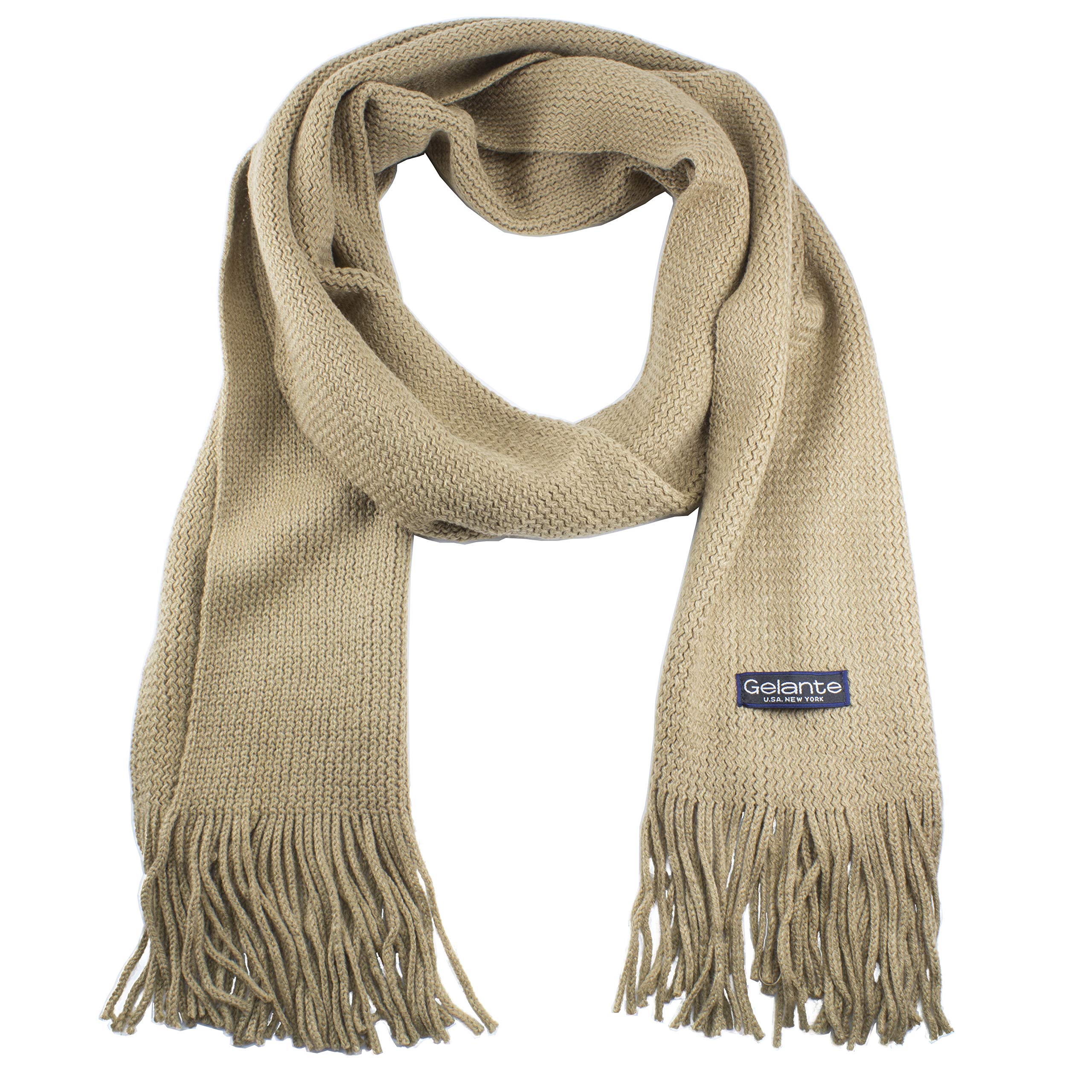 Gelante Men Classic Knit Winter Scarf Warm Double layer 2098-Dgray