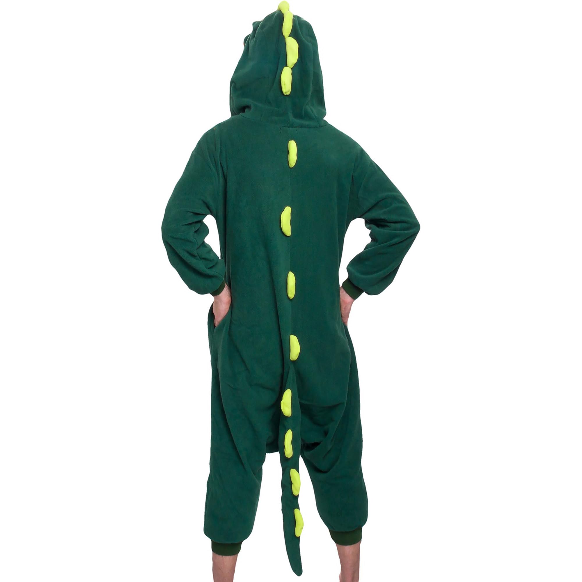 Funziez! Dinosaur Costume - Trex Cosplay - Reptile One Piece Pajama (Green Dinosaur, L)