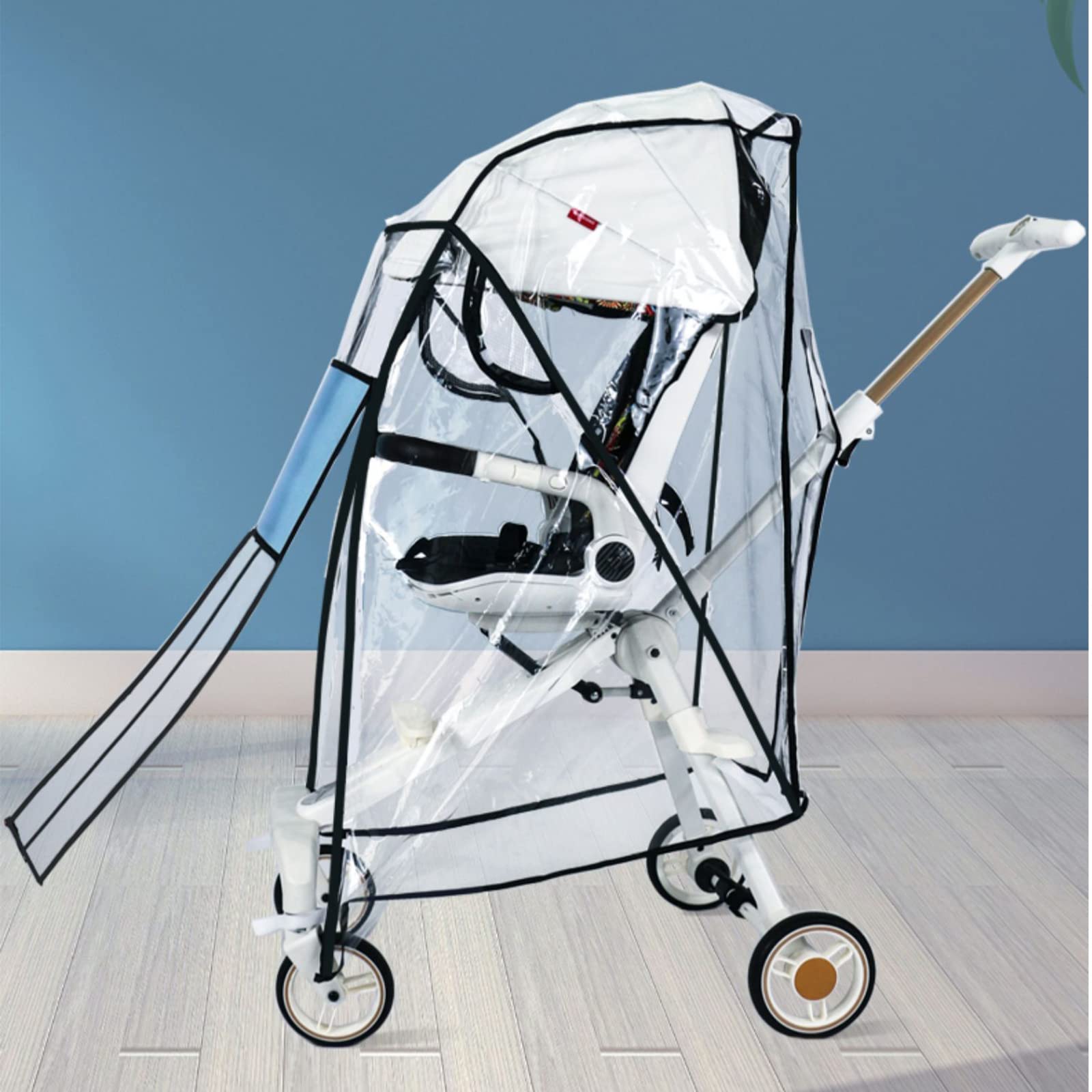 Rider Stroller Rain Cover , Rider Stroller Accessory, Baby Travel Weather Shield, Windproof Waterproof, Protect from Dust Snow (Black-Ordinary Style)
