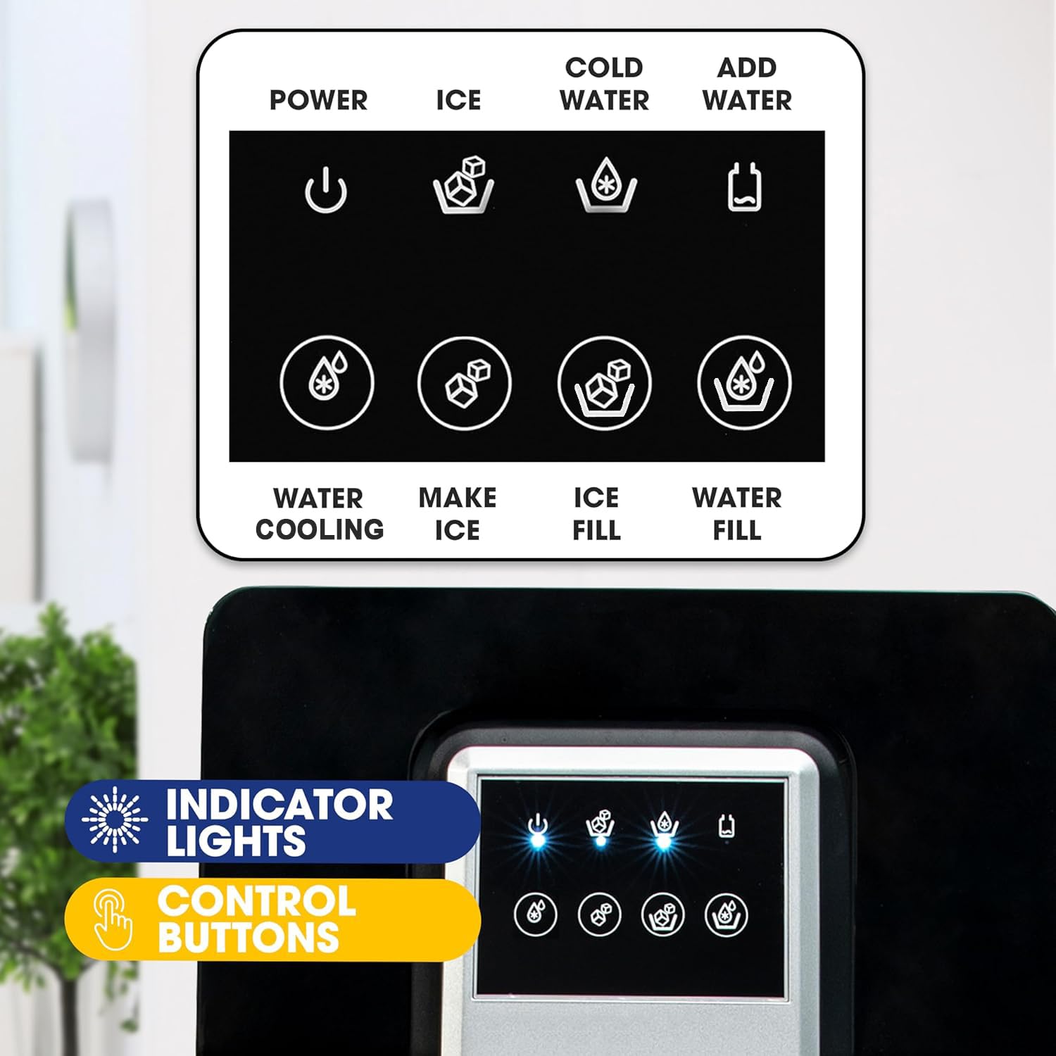 Soopyk Water and Ice Dispenser Bottom Load Self-Making Ice Machine and Water Cooling