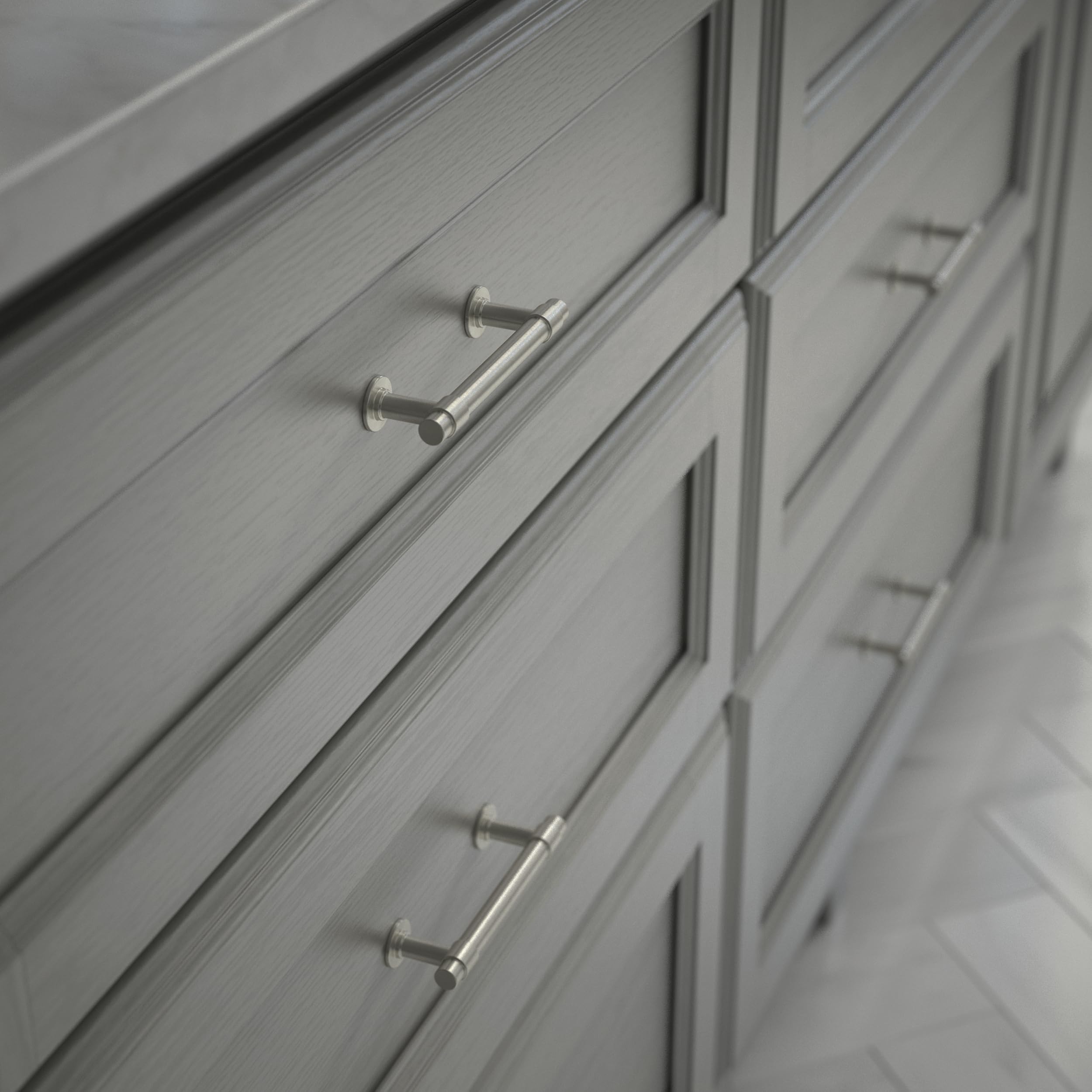 Franklin Brass Francisco (10-Pack) Cabinet Handles 3" Satin Nickel Cabinet Pulls Handles for Cabinets and Drawers Cabinet Hardware Dresser Handles Drawer Pulls P29520K-SN-B
