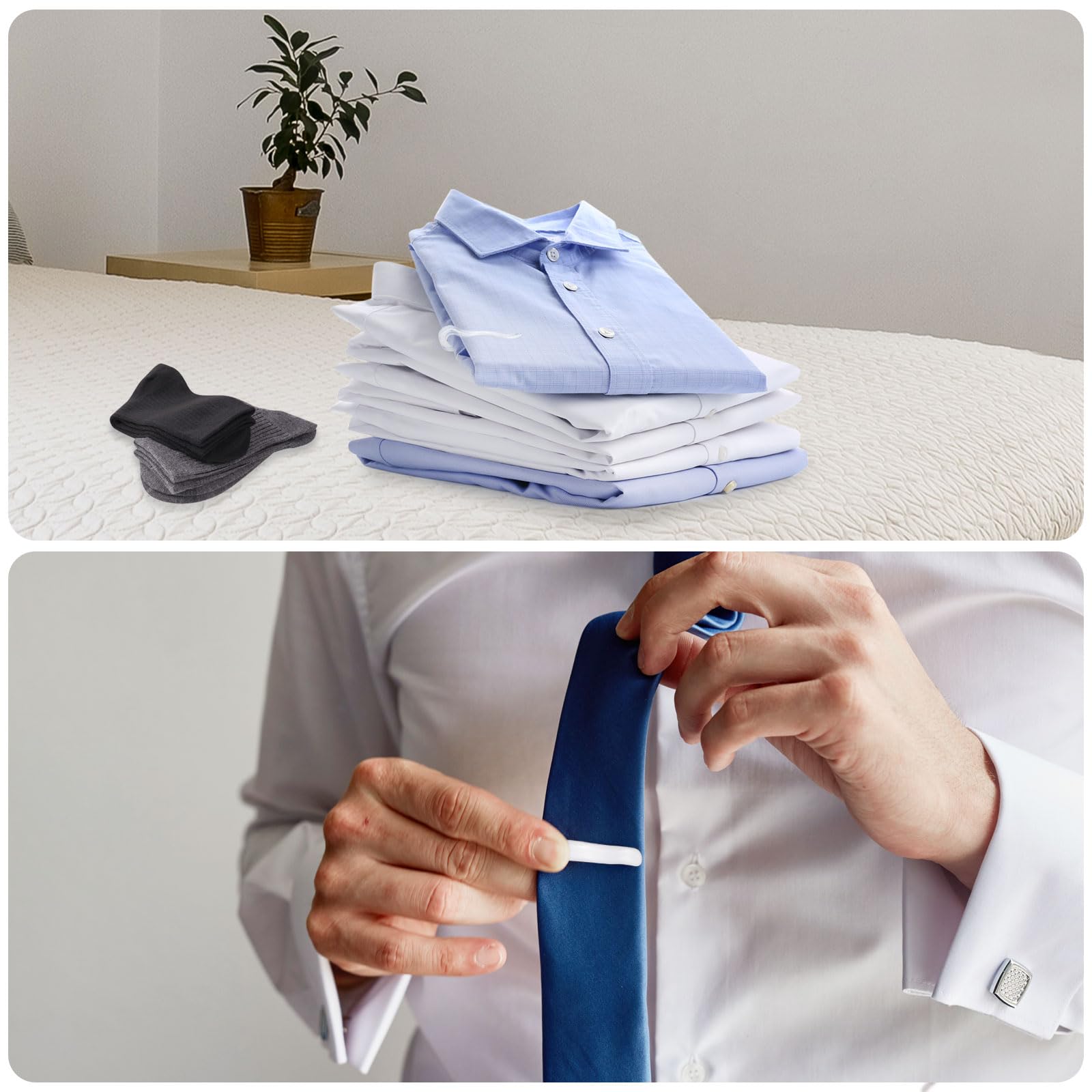 uxcell 300Pcs Shirt Clip Plastic Clothespins, 1.54" Clear Alligator Clips for Folding Ties, Pants, Socks, Garments