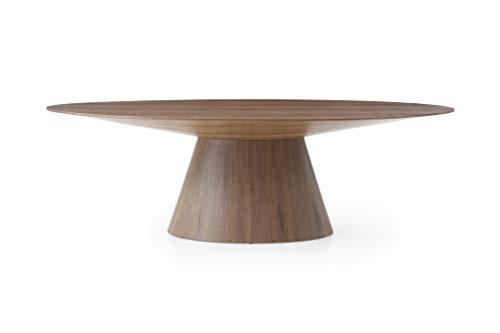 Whiteline Modern Living Dining Walnut Bruno Oval Table in Gray Oak or Natural Veneer