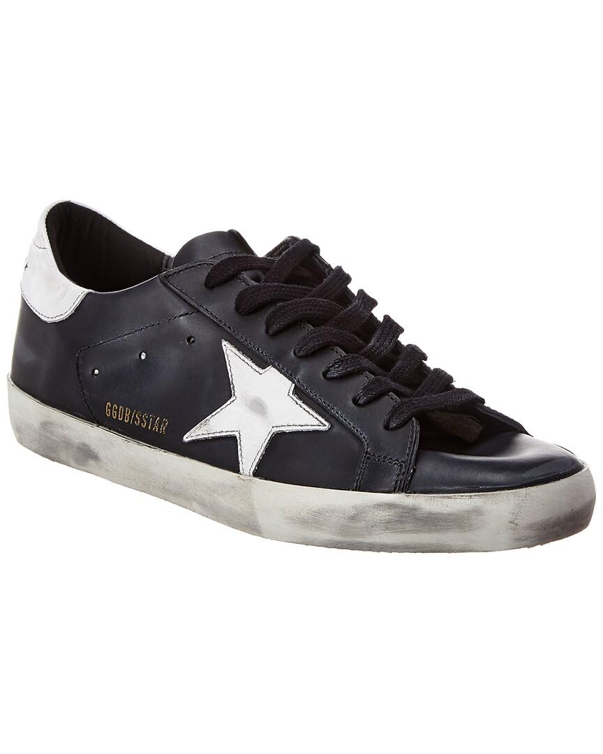 Golden Goose Men's Superstar Sneakers, Black/White, 8 Medium US