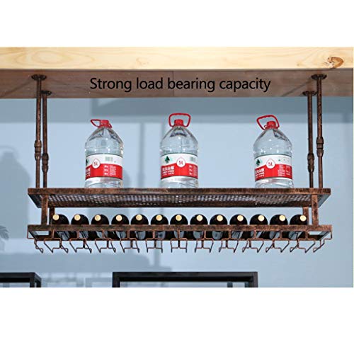 Stylish Simplicity Ceiling Stylish Simplicity Wine Rack Simple Craft Retro Creative Display Goblet Storage Wine Rack Household Goblet Bracket Restaurant Kitchen Bar Floating Wine Rack (Black 120 * 30