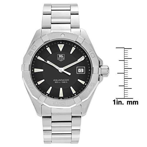 Tag Heuer Mens WAY1110.BA0910 'Aquaracer' Stainless Steel Black Dial Bracelet Watch