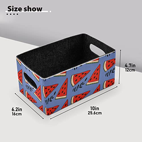 Watermelon Slices Storage Basket Felt Storage Bin Collapsible Towel Storage Toy Storage Box Organizer for Kids Bedroom Magazine